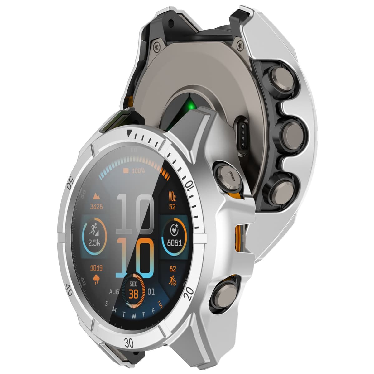 Garmin Fenix 8 Watch Protective Case Sølv 47MM - Elkjøp