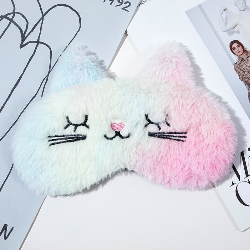 Myk Faux Kaninpels Gradient Katte Soveøyemaske - Elkjøp