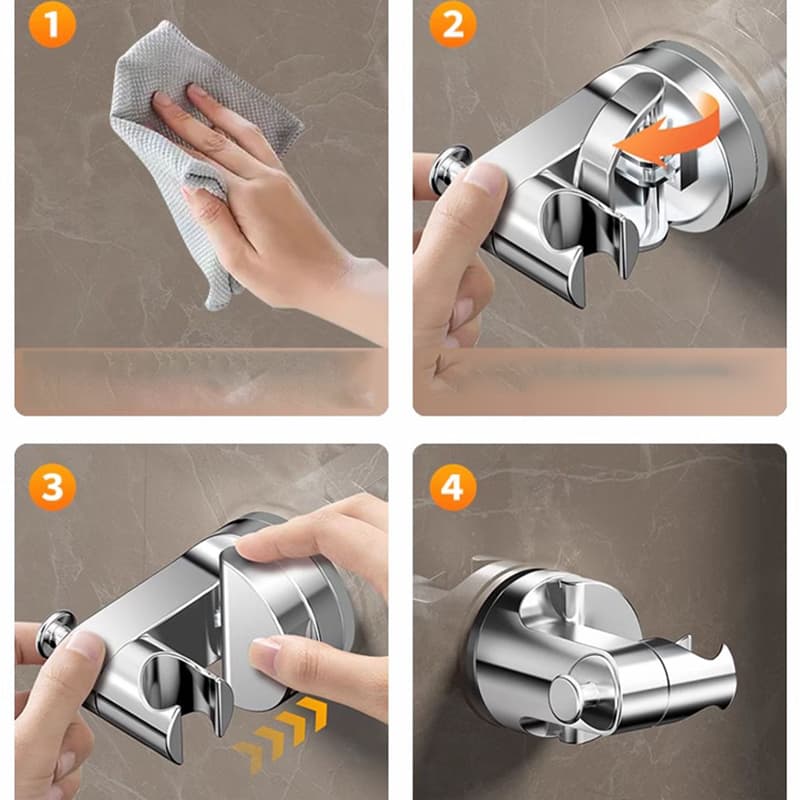 Dusjhodeholder med sugekopp - Obsidian Black - Elkjøp | Elkjøp