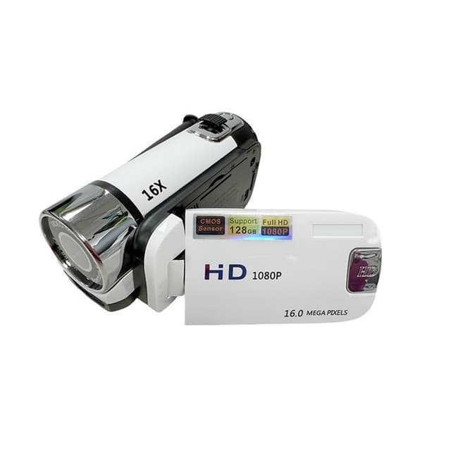 16MP HD Digitalkamera Videokamera med 1080p Inspelning & 16x Zoom Vit ...