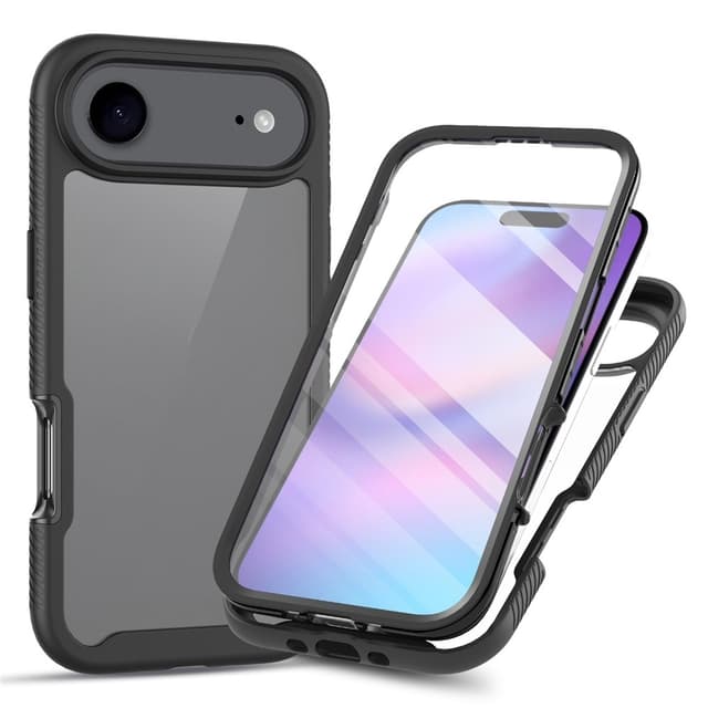 SKALO iPhone Air Shockproof Clear Hybrid+Skærmbeskyttelse Cover - Sort ...