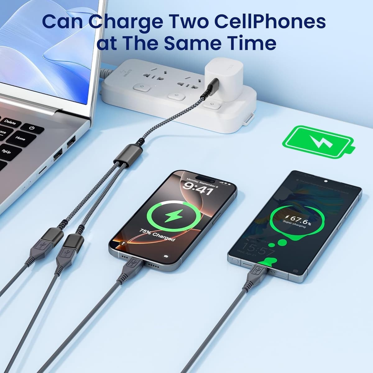 NÖRDIC USB Splitter USB-A till 2xUSB-C - Elgiganten