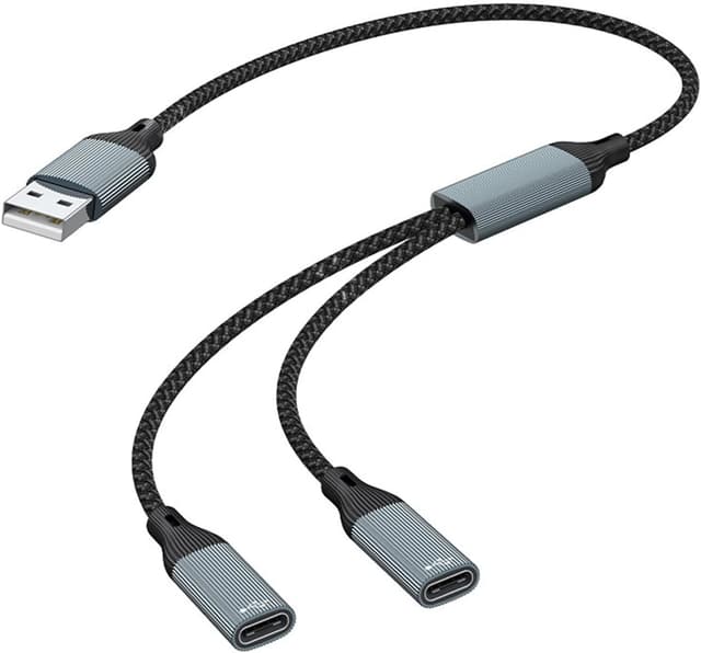 NÖRDIC USB Splitter USB-A til 2xUSB-C - Elkjøp