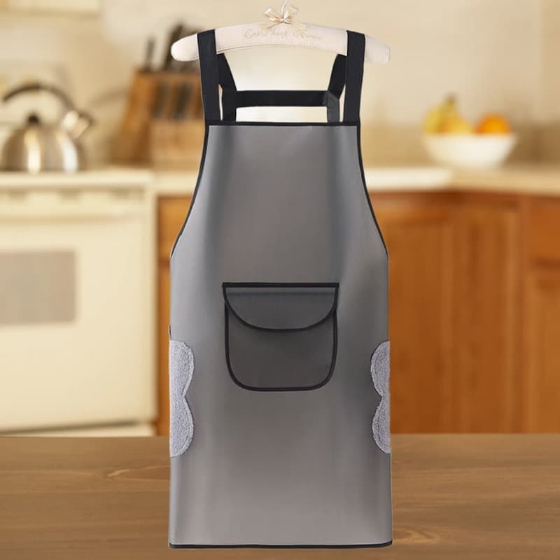 Ærmeløs TPU Vandtæt Forklæde med Aftørrelige Lommer - Gråt ...