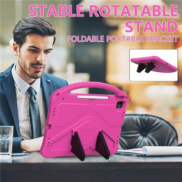SKALO iPad Air 13 (2025) Barnskal med handtag och ställ - Rosa - Elgiganten