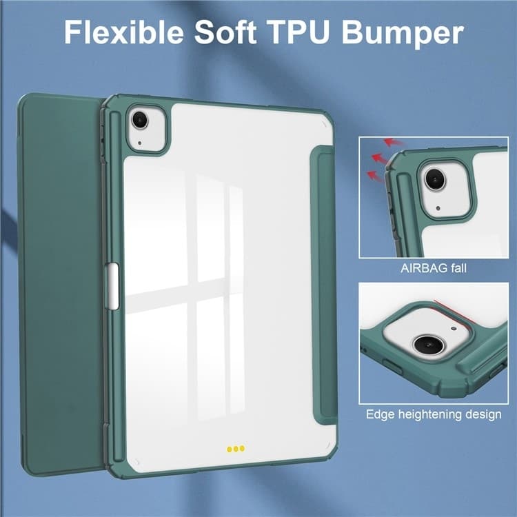 SKALO iPad Air 13 (2025) Trifold Fodral Transparent Baksida - Grön ...
