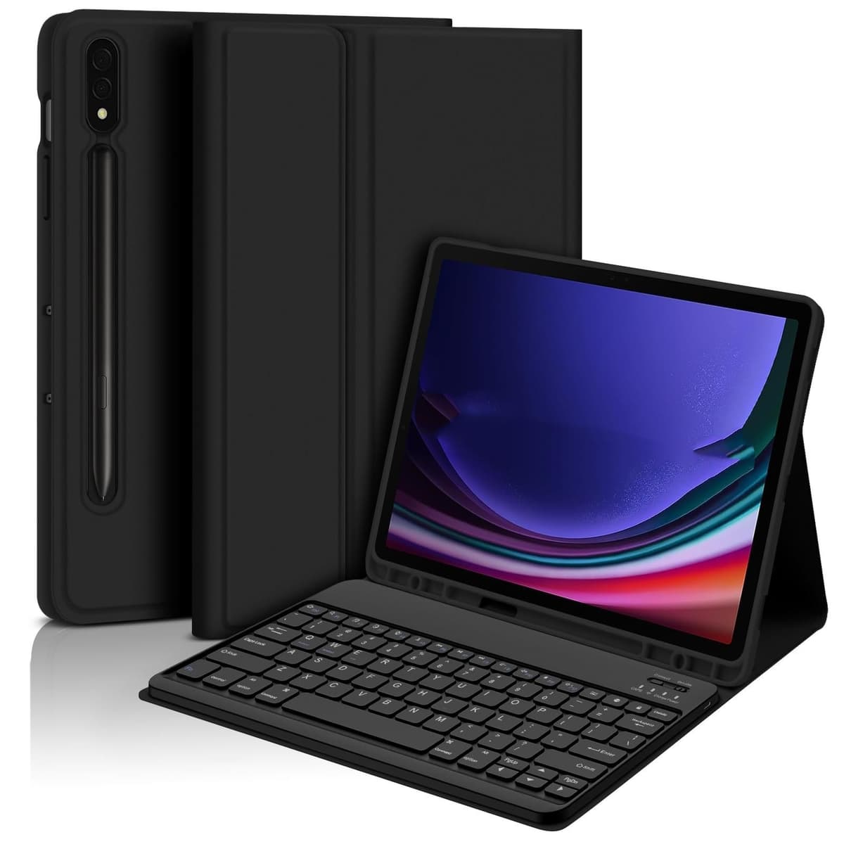 Bluetooth-tastaturdeksel + tastatur kompatibelt med Samsung Tab S10 FE ...