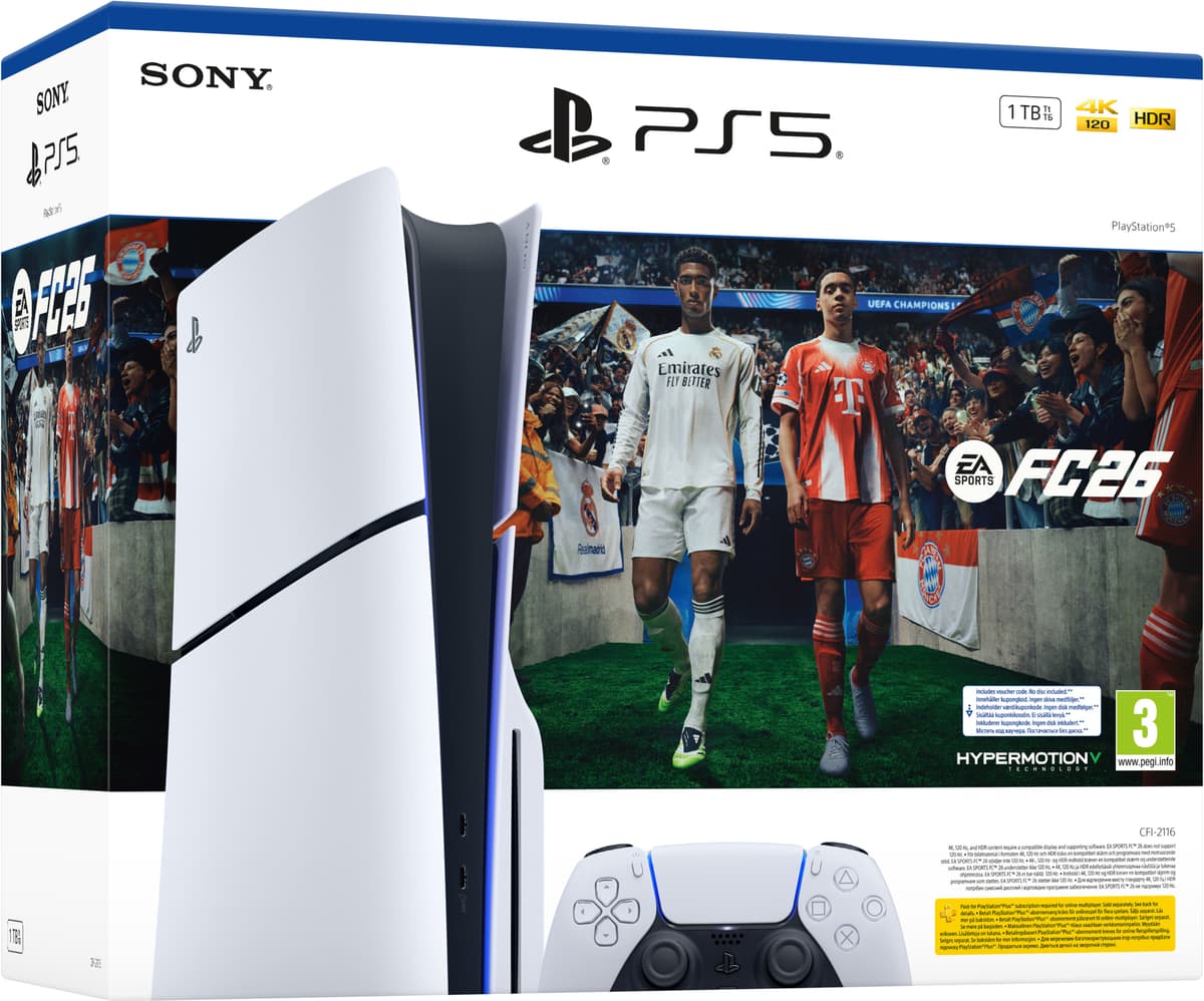 PlayStation 5 Standard Edition spillkonsoll (EA FC 26-pakke) - Elkjøp