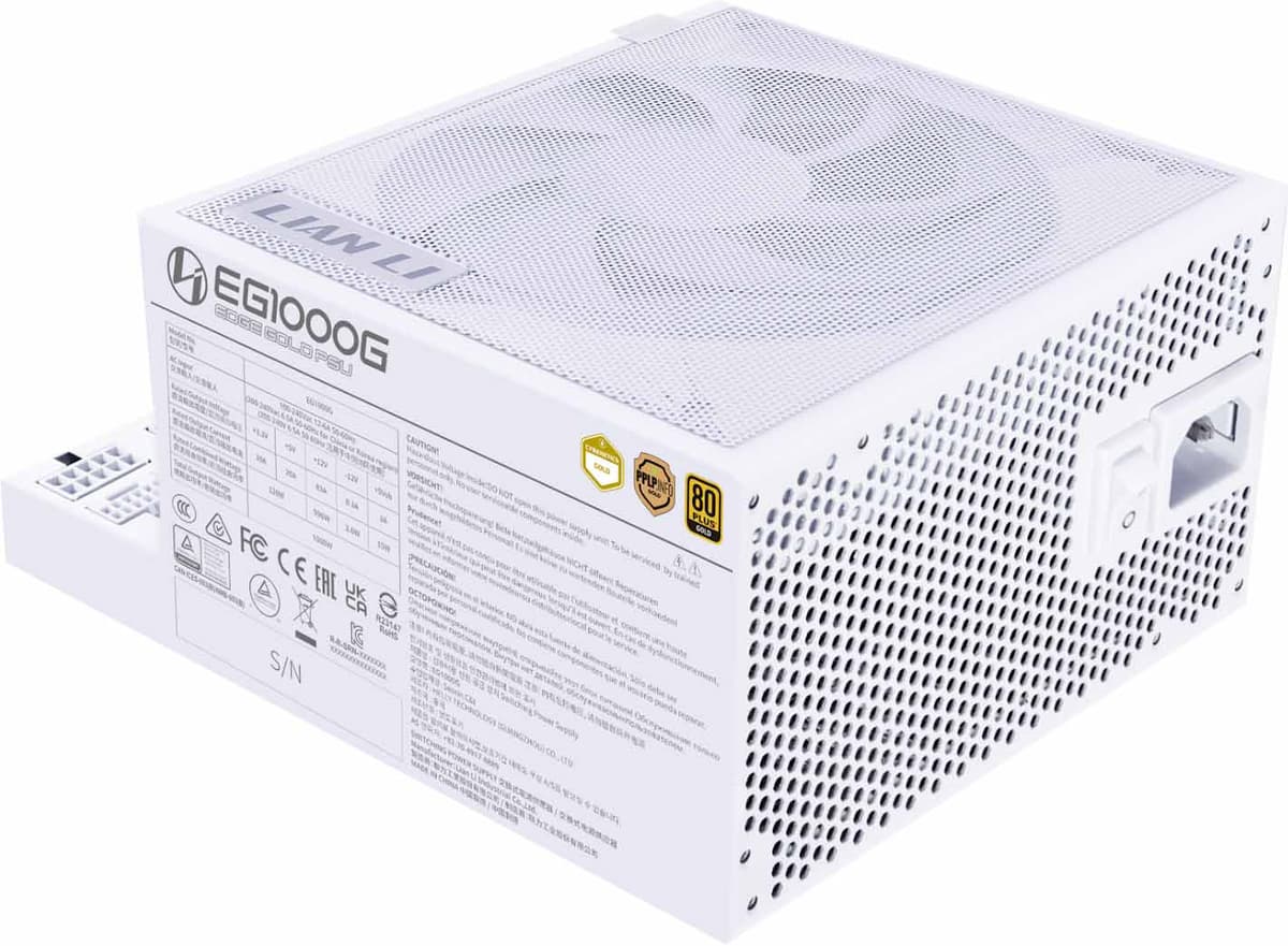 Lian Li Edge Gold 1000W strømforsyning (hvit) - Elkjøp