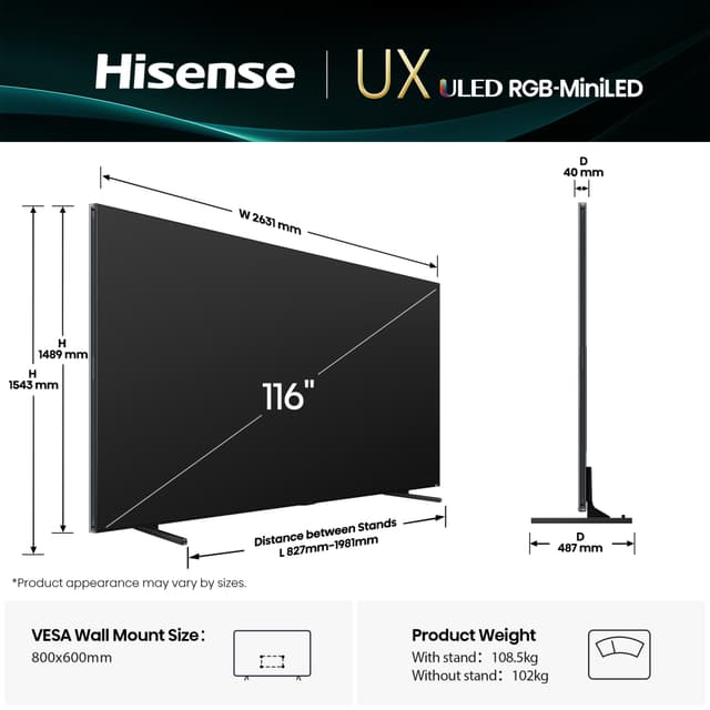 Hisense 116" UXQ 4K RGB Mini-LED Smart-TV (2025) - Elgiganten