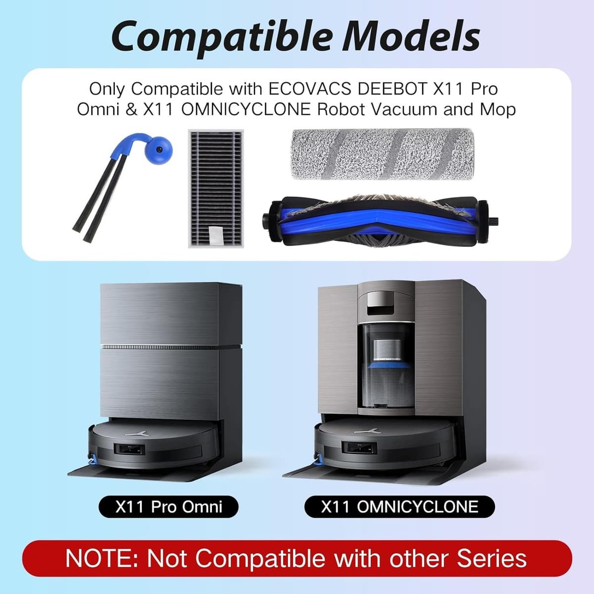 Ersättningskit för Ecovacs Deebot X1 Pro/X11 OMNI Cyclone Robotdammsug ...