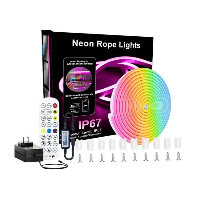 30M RGBIC LED Neon Reb - 72 LEDs/M, 2.4G, Bluetooth, 24-Tasters ...