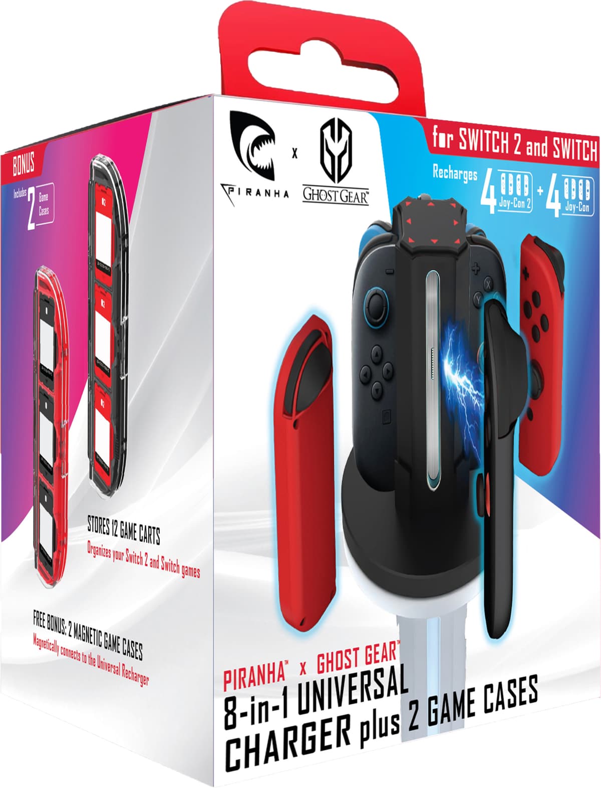 Piranha x GhostGear Nintendo Switch 1/2 Joy-Cons lader - Elkjøp