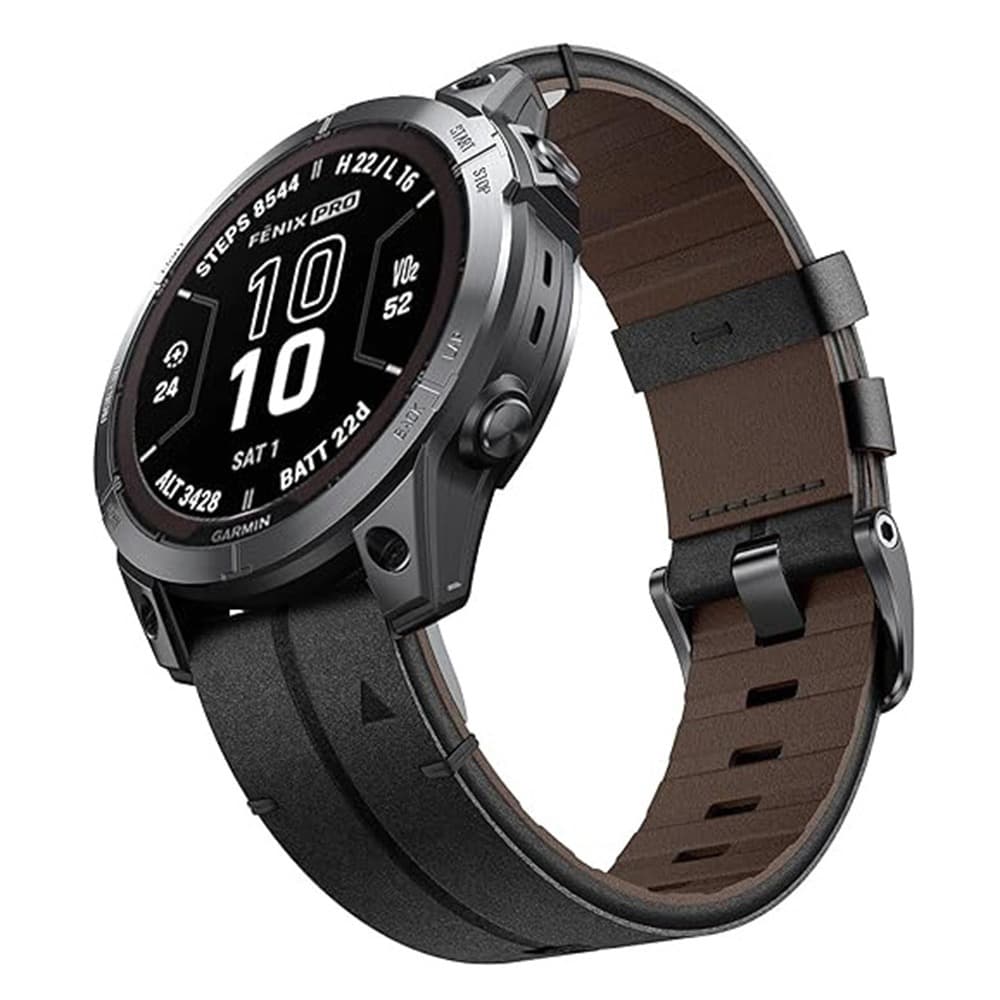 26mm Lær Hurtigutløser Klokkereim Kompatibel med Garmin Fenix 8 (51mm ...