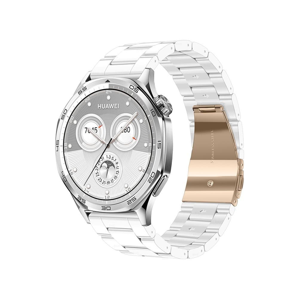 Hvid Keramisk Stil 20mm Urrem Kompatibel med Huawei, Samsung, Garmin ...