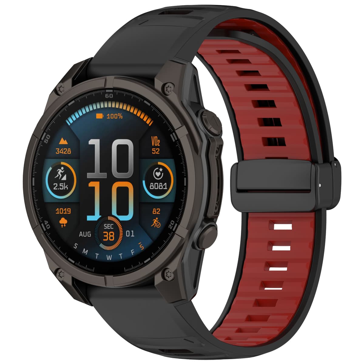 Klokkereim for Garmin Smartklokke Svart+rød 22 mm Silikon - Elkjøp