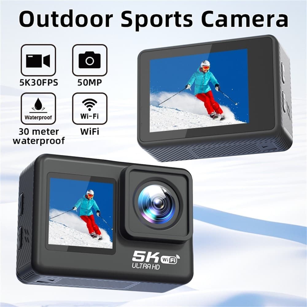 5K Ultra HD Sportkamera dubbel skärm EIS Mini Dash Cam vattentätt ...
