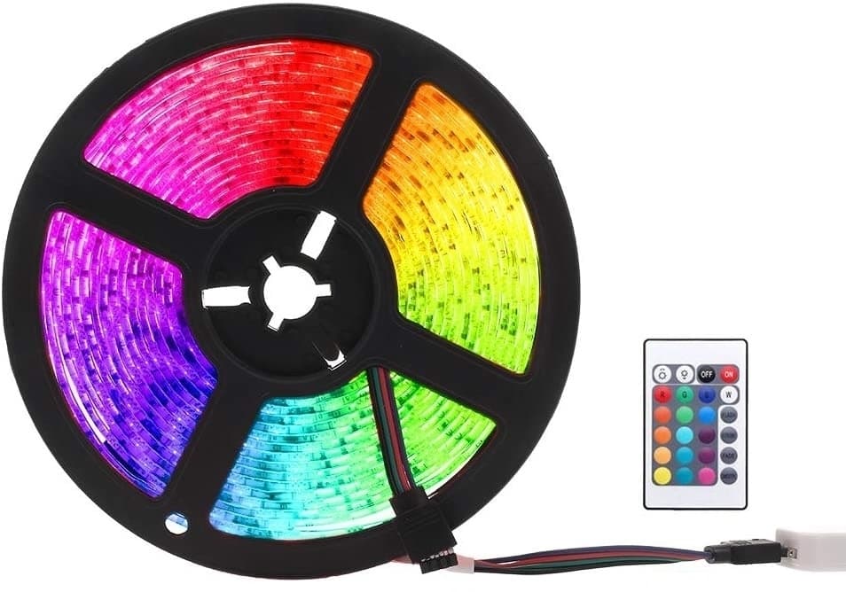 5050 RGB LED-stripe med fjernkontroll, 3m - Elkjøp