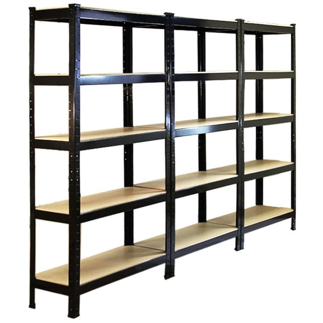 Monster Racking T-Rax kraftige reoler, sorte, 75 cm B, 30 cm D, sæt med ...