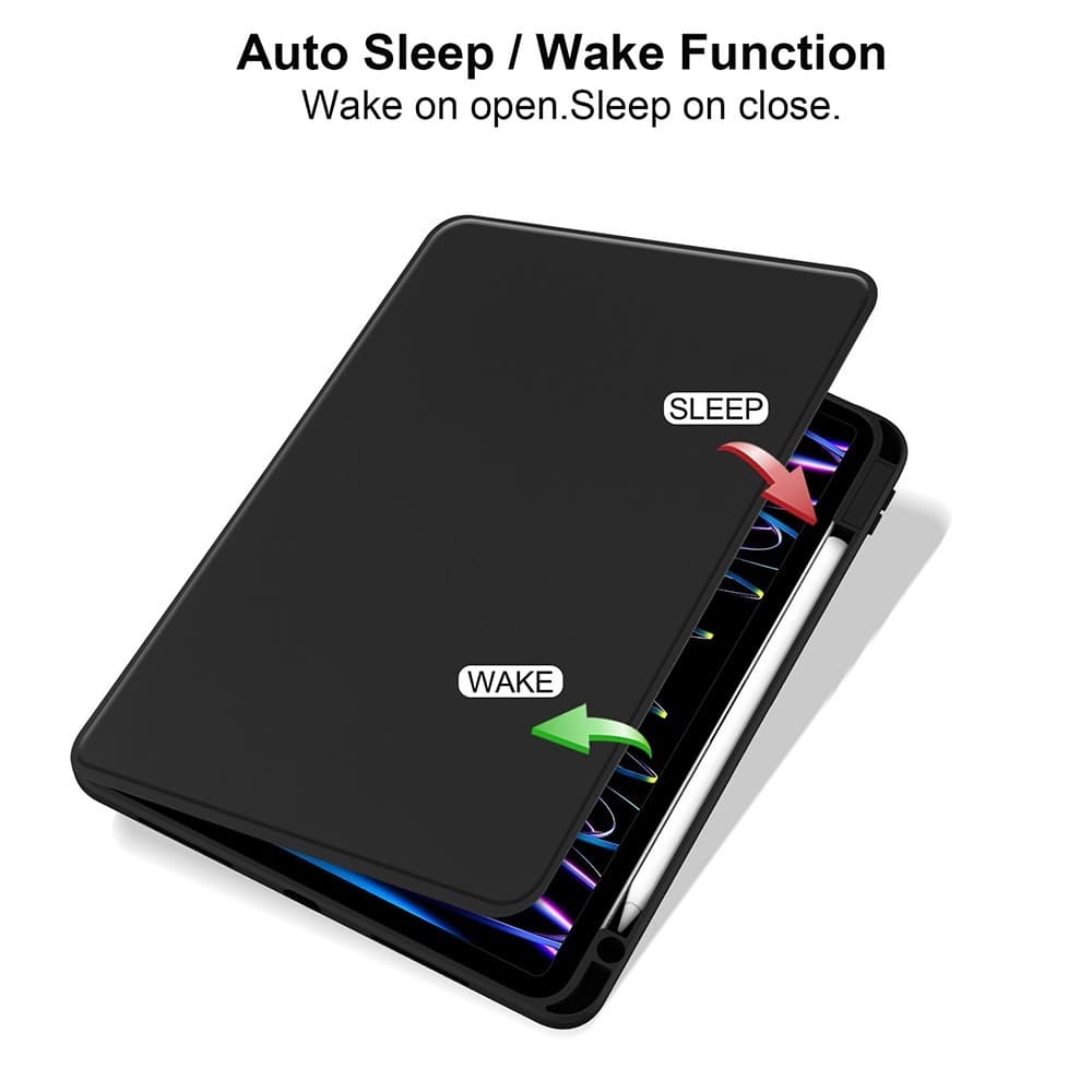 Rotationsstativ Etui Kompatibelt med iPad Pro 13 (2024) - PU Akryl Fuld Beskyttelsescover med ...