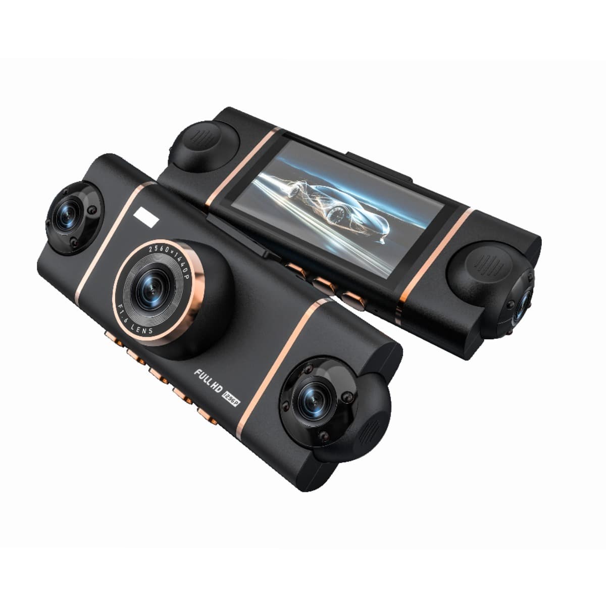 Quad Lens WiFi Dash Cam D65 - 1080P HD Bil DVR med Nattesyn & 32GB TF ...