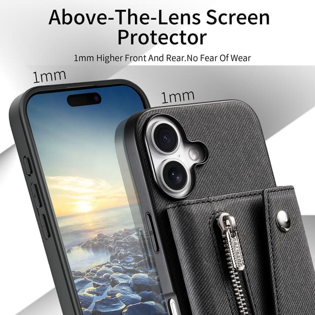 Sort magnetisk tegnebogsetui kompatibelt med iPhone 17 Pro Max ...