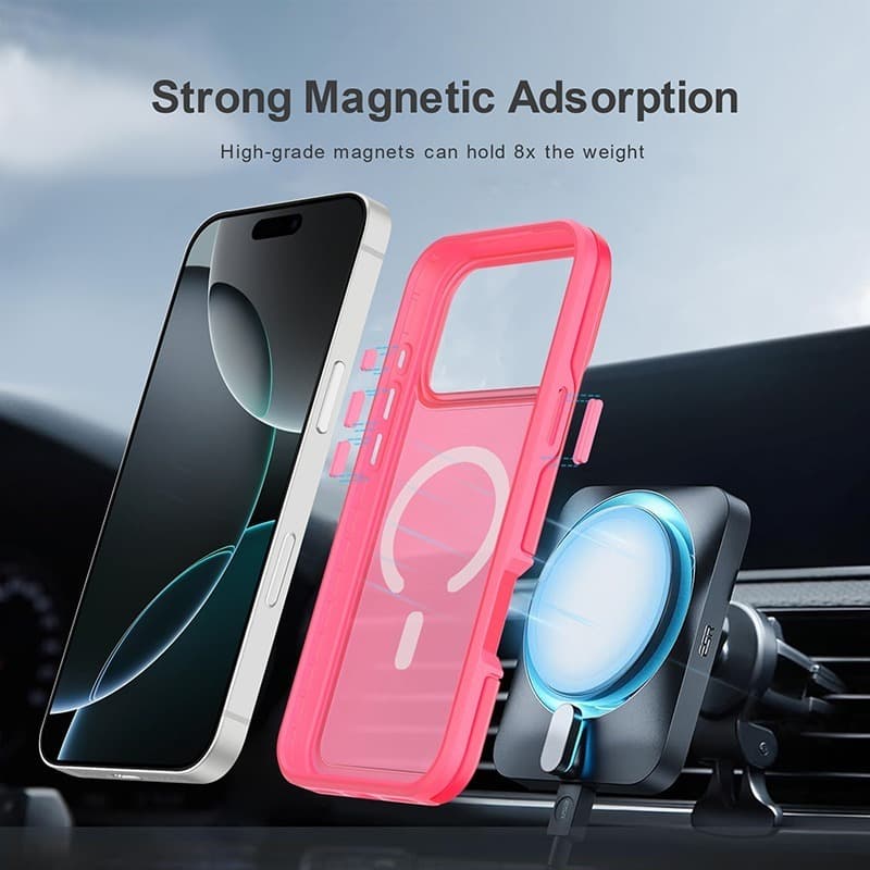 Magnetisk Soft Touch Pink Etui Kompatibelt med iPhone 17 Pro Max ...