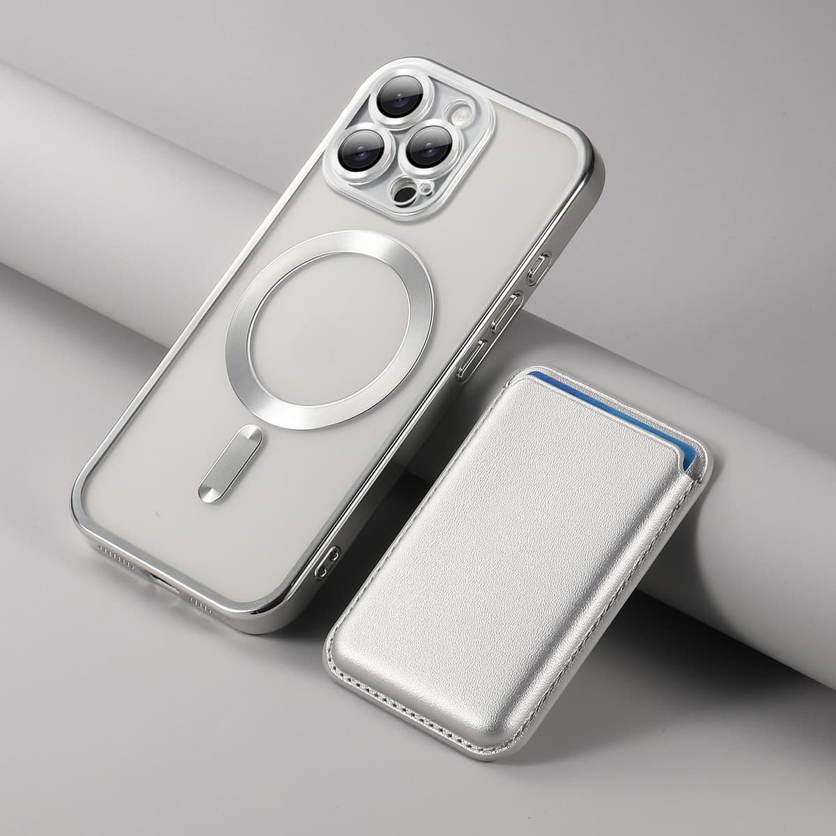 Sølv Magnetisk Etui Sæt Kompatibelt med iPhone 17 Pro Max ...