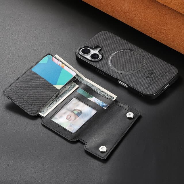 Sort magnetisk tegnebogsetui kompatibelt med iPhone 17 Pro Max ...