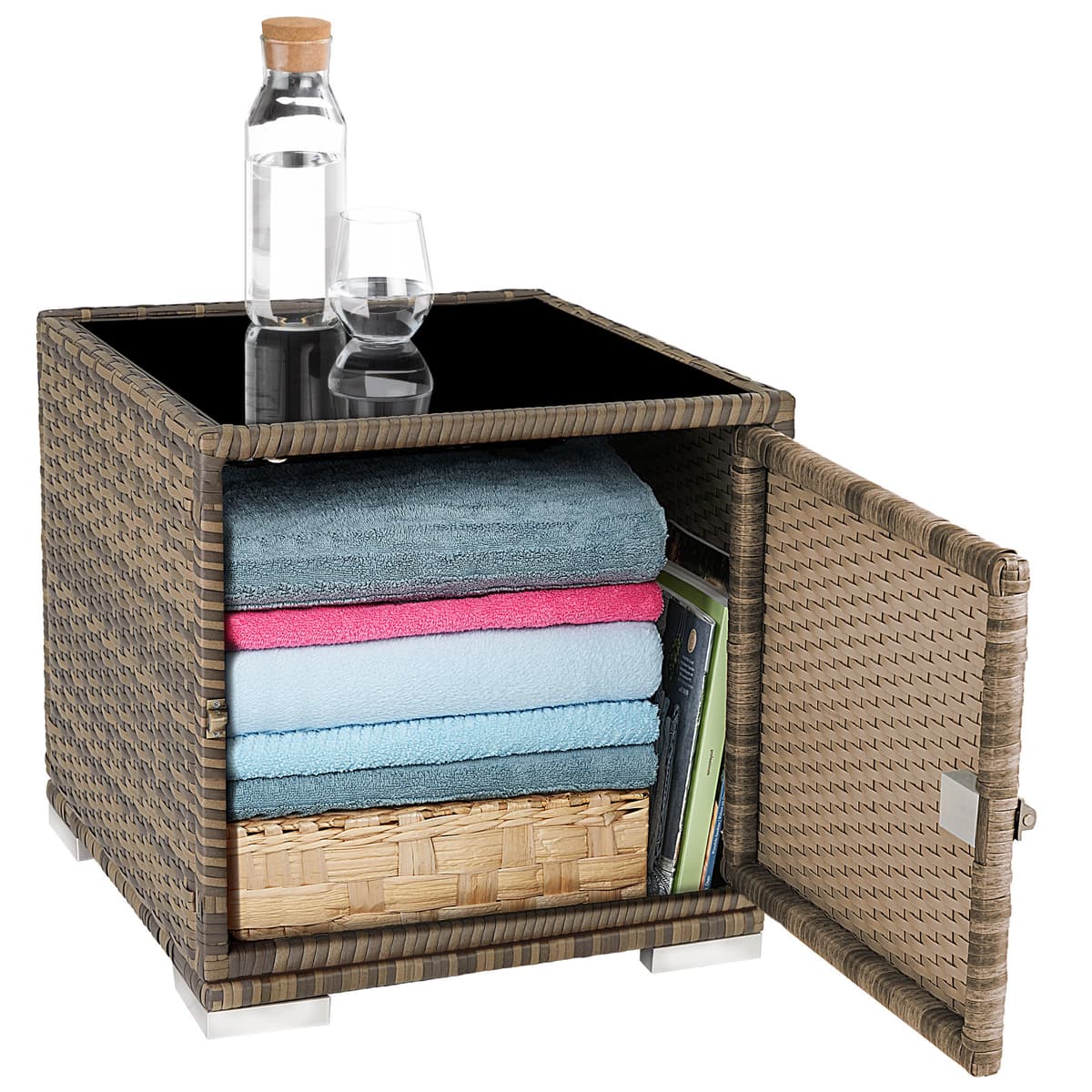 tectake Sæt med liggestole + bord i polyrattan/aluminium 184 x 60 x 21 cm Natur | Elgiganten ...