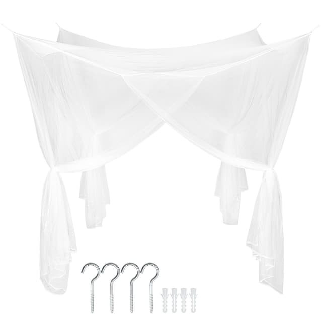 tectake Insektnet til enkelt- og dobbeltsenge 220 x 200 x 210 cm Hvid ...