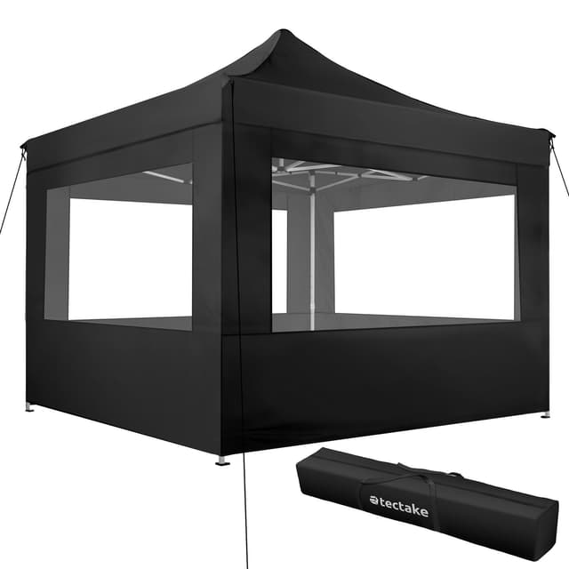 tectake Easy up pavillon Olivia 3x3 m med 4 sidestykker 300 x 300 x 280 ...