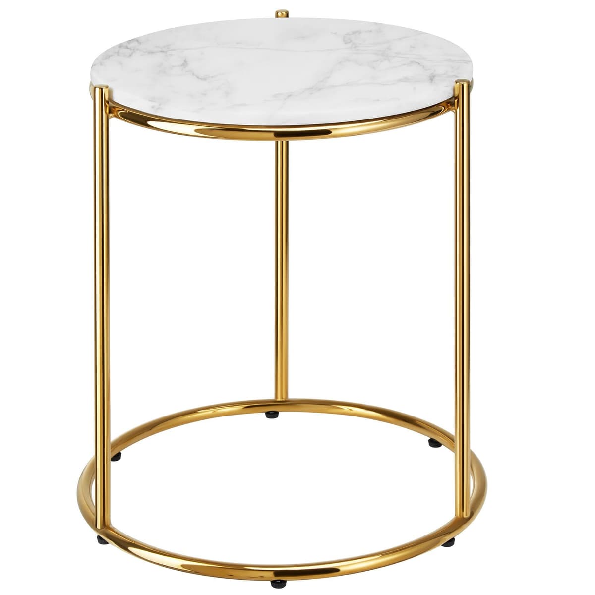 tectake Sidobord Ellsa med marmorskiva och stålram 43 x 43 x 50.5 cm ...