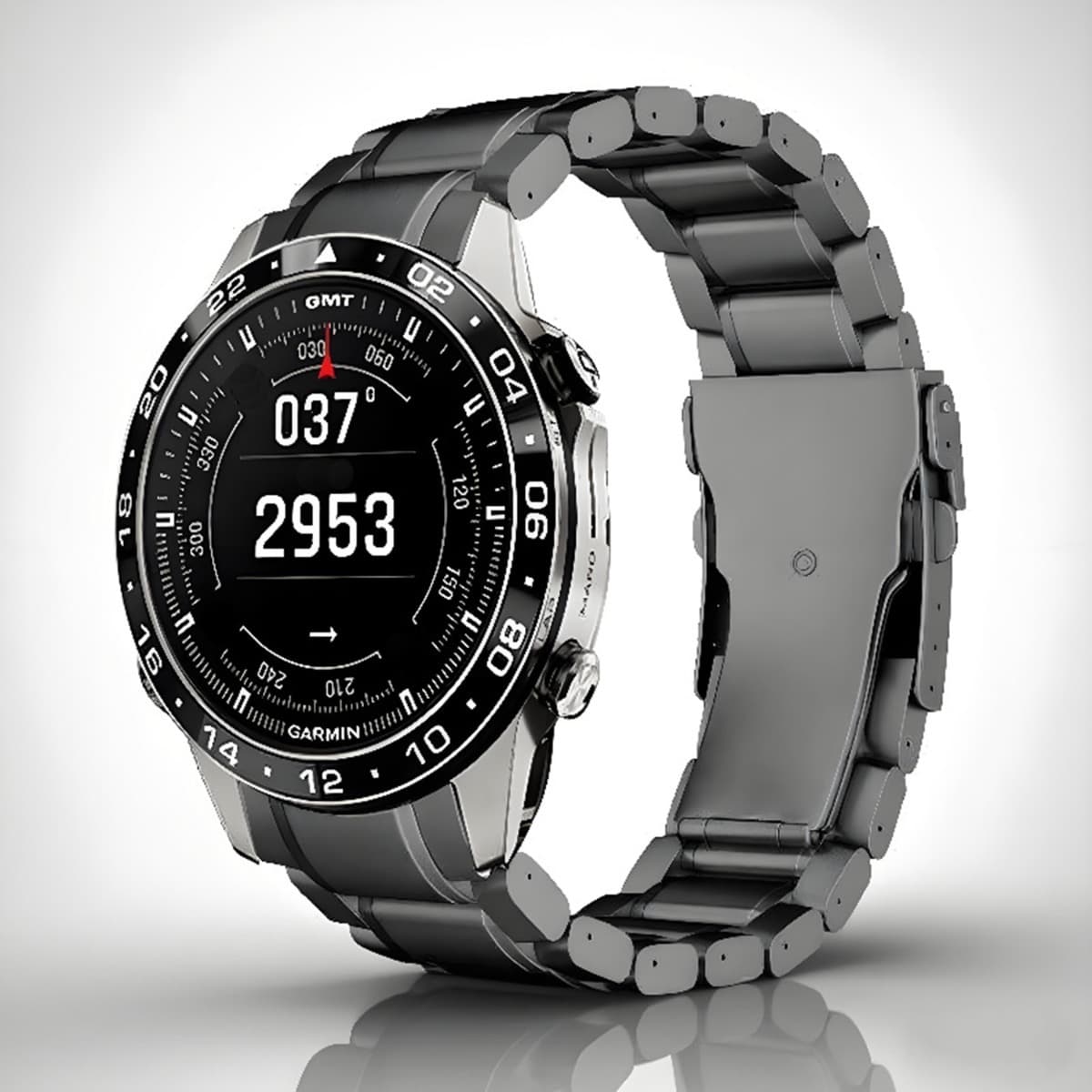 22mm hurtigutløser buet ende titanrem kompatibel med Garmin Quatix 8 og ...