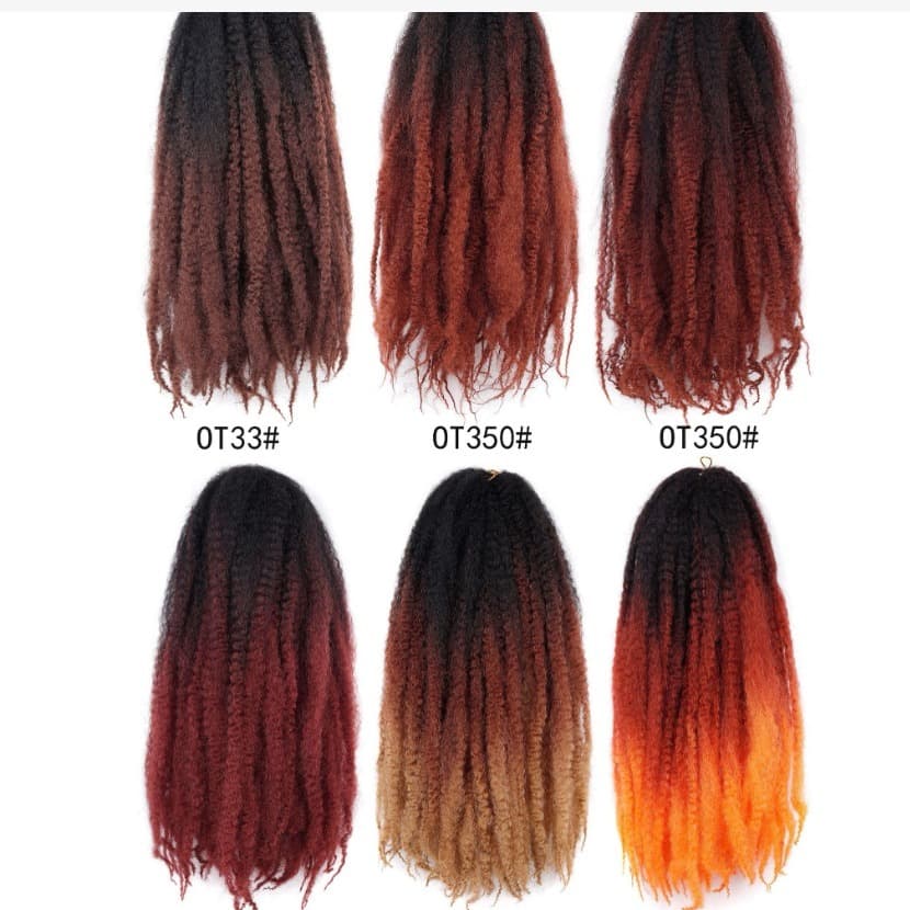 Ombre Afro Kinky Curly Crochet Braids Hårforlengelser - Caterpillar ...