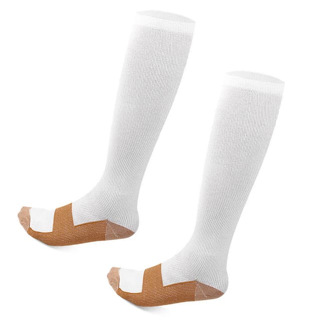 Midt-legge utendørs sports- og fritidskompresjonssokker Hvit L - Elkjøp