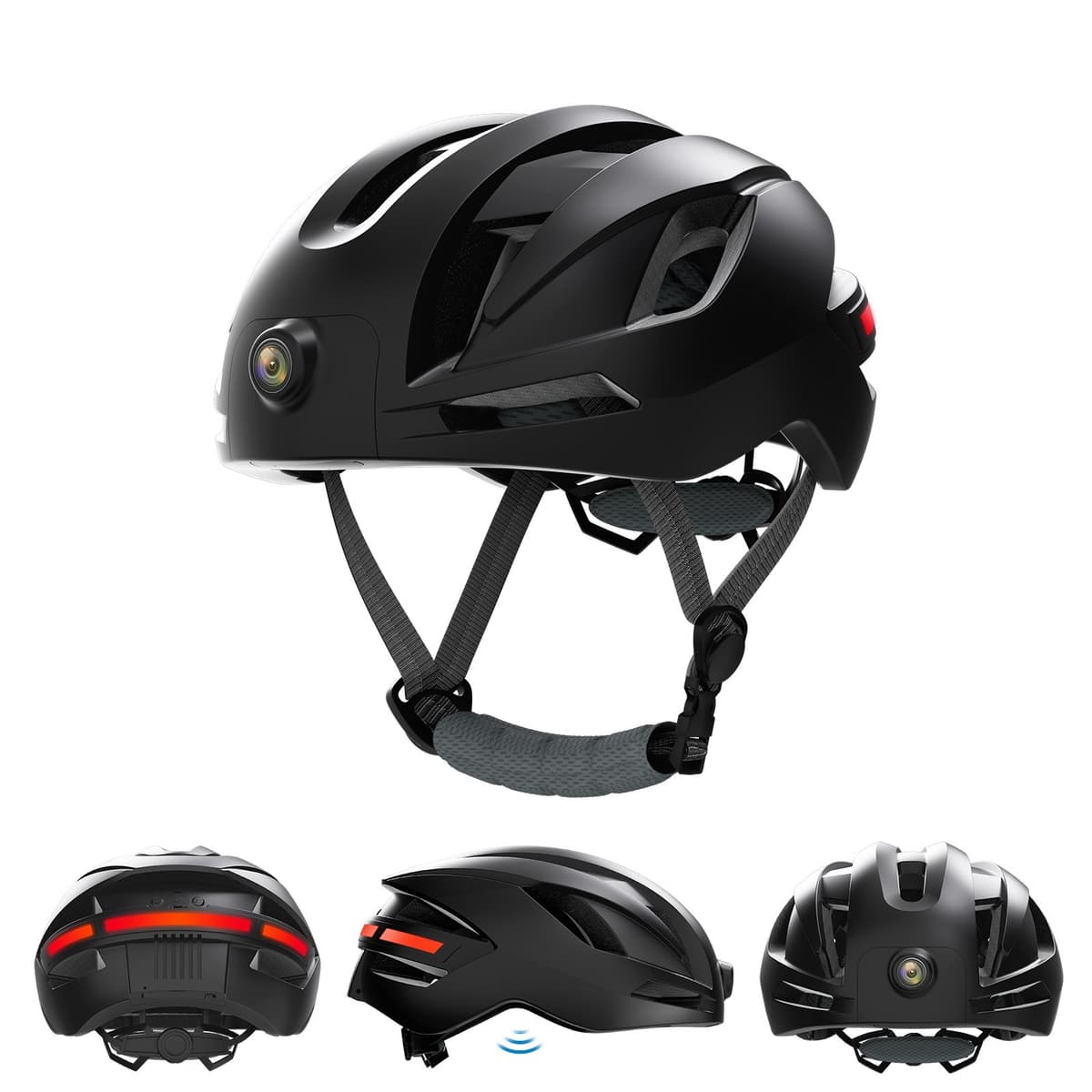 Bluetooth Udendørs Cykelhjelm med 1080P Kamera, GPS og Bluetooth ...