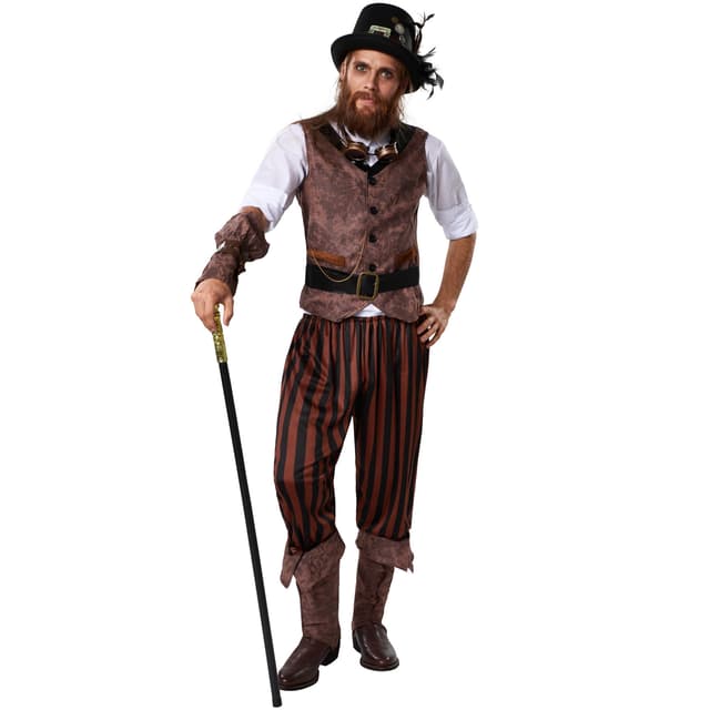 tectake Steampunk-officer S, brun/vit - Elgiganten
