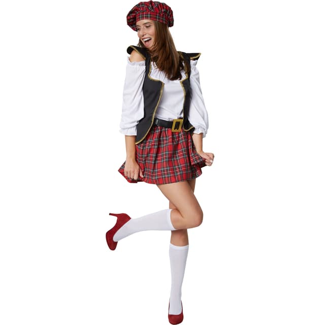 tectake Skotsk Girl S, röd/vit - Elgiganten