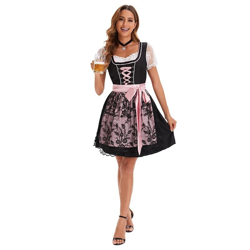 Oktoberfest Øl Kjole Kostyme: Tradisjonell Bayersk Dirndl Antrekk med ...