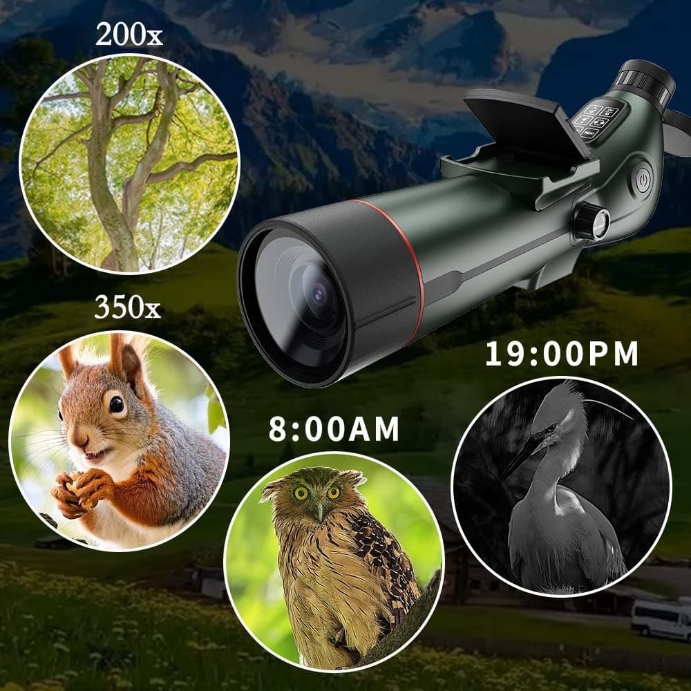 Digitalt astronomisk teleskop med dobbel skjerm, 350x forstørrelse, 4K ...