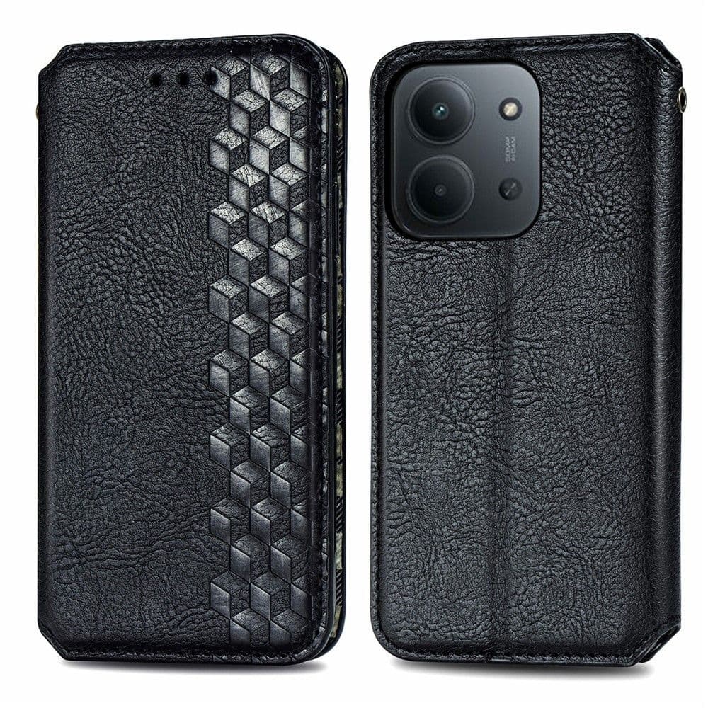 SKALO Xiaomi Redmi 15C (173mm) Embosseret Premium Flip Cover - Sort ...