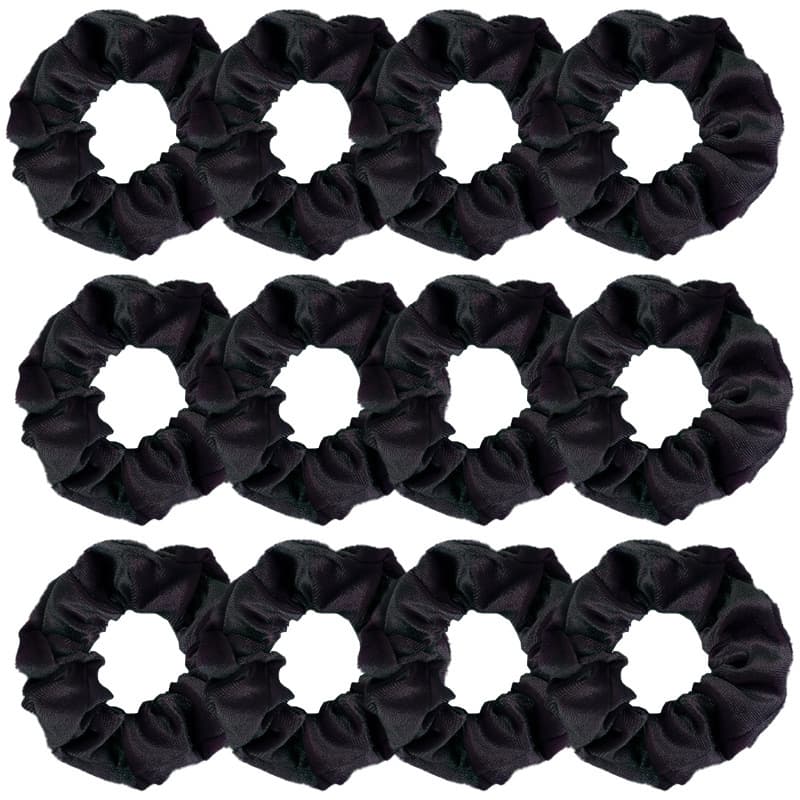 Velvet Hair Scrunchies för kvinnor (12 delar) Svart - Elgiganten