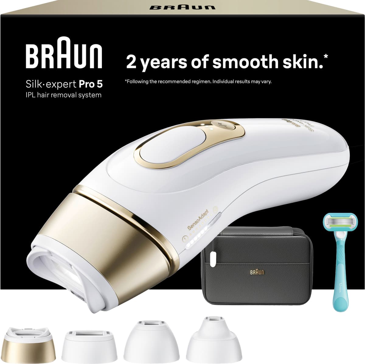 Braun IPL Silk·expert Pro 5 hårborttagare med ljus PL5431 (vit/guld ...