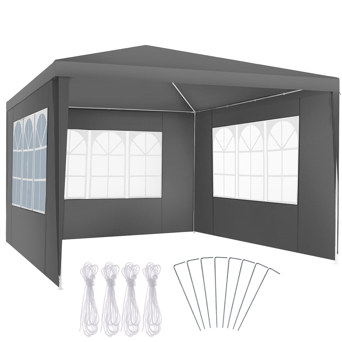 tectake Havepavillon Baraban 3x3m med 3 sidepaneler 300 x 300 x 250 cm ...