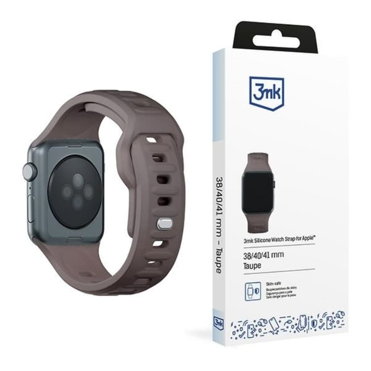 3mk Apple Watch (42/44/45/49mm) Armband Silikon - Brun - Elgiganten