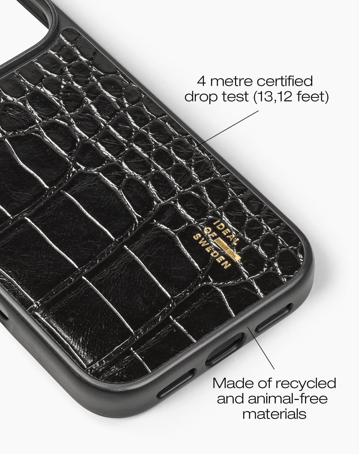 Vegan Leather Case iPhone 17 Pro Max Black Croco - Elkjøp