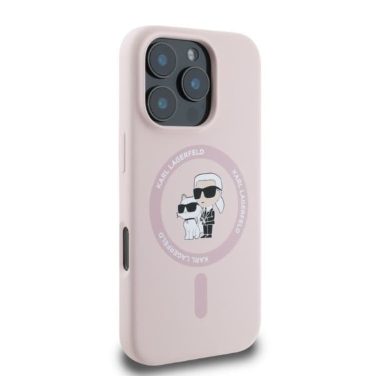 KARL LAGERFELD iPhone 16 Pro Max Mobilskal Magsafe Silikon Heads Ring ...