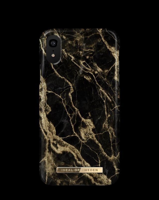 Printed Case iPhone XR Golden Smoke Marble - Elgiganten