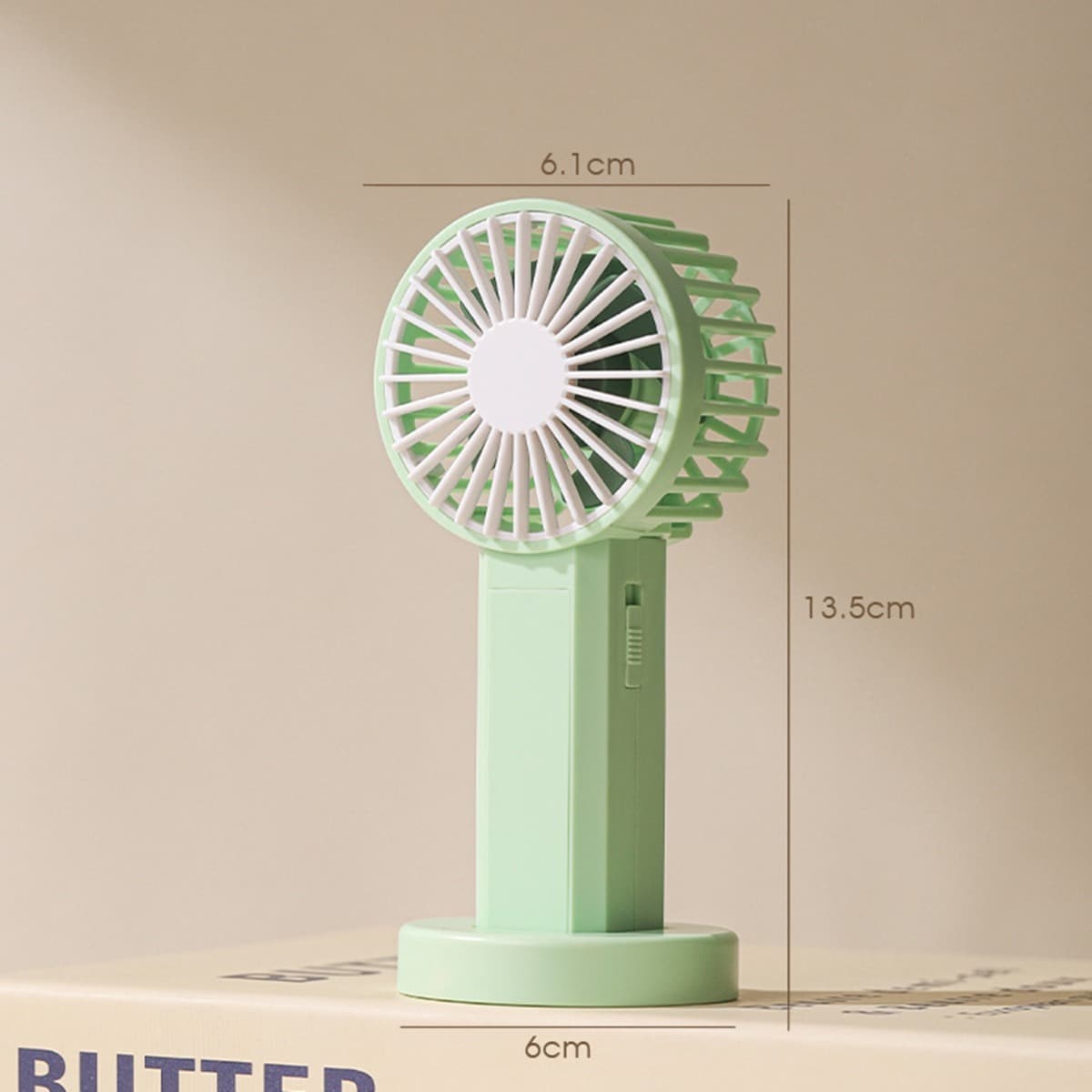 Mini USB genopladelig håndholdt ventilator med LED-lys — bærbar 2 ...